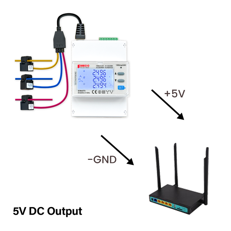 EM4371 0.33V three phase ~333mV~RS485~S0~DO~Dual source tariff energy Meter for Solar System ...