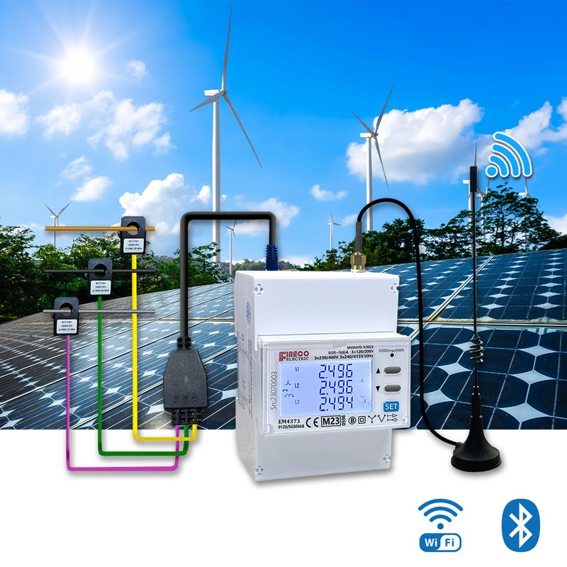 EM4373-WiFi 3*120/230/240...400V 0.5~20(100)A three phase WiFi ...